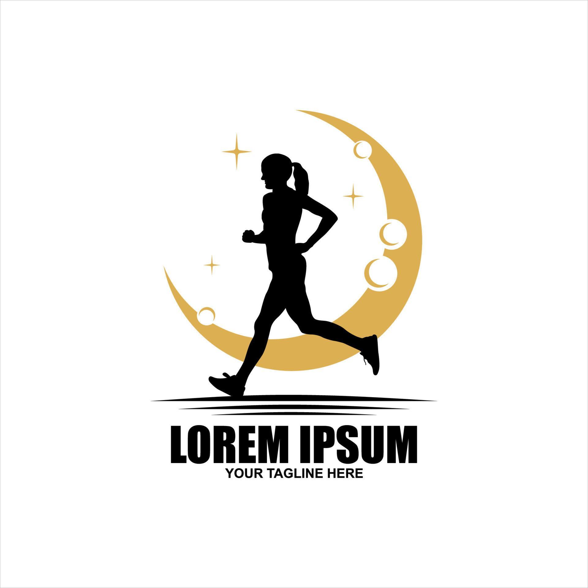 Running logo vector template on white background 17528017 Vector Art at ...