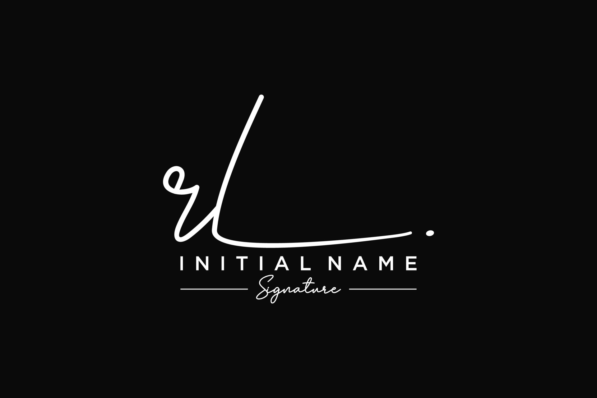 Initial Rl Signature Logo Template Vector Hand Drawn Calligraphy