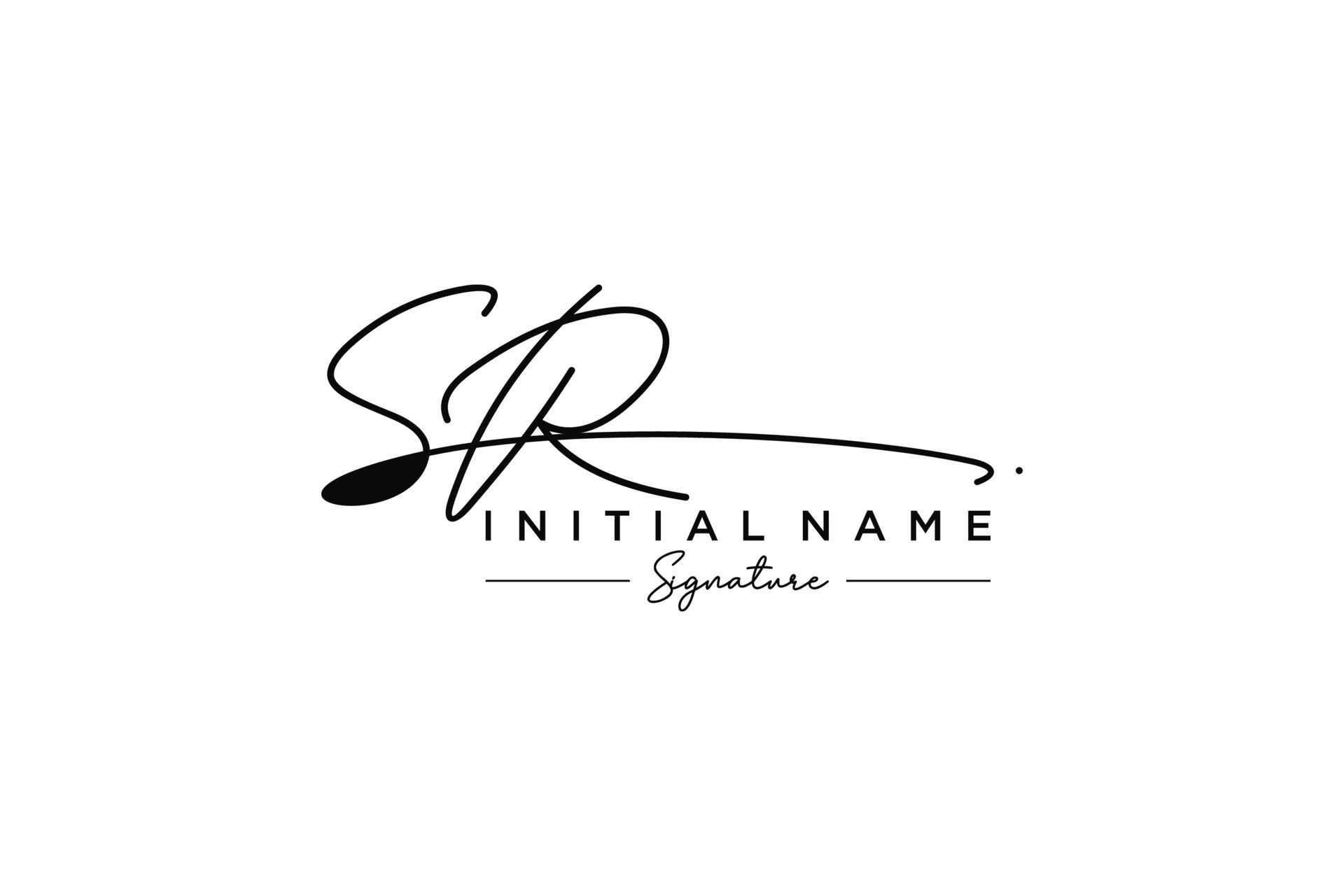 Initial Sr Signature Logo Template Vector Hand Drawn Calligraphy