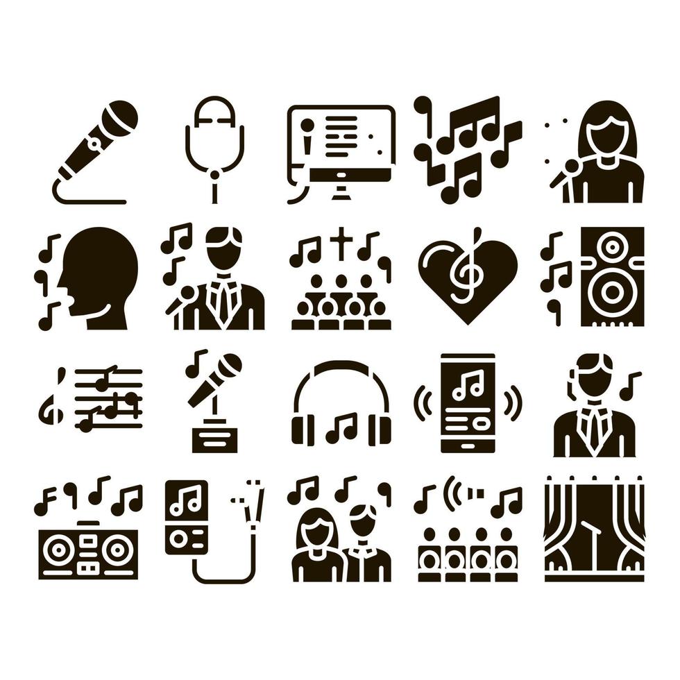 Singing Song Collection Elements Vector Icons Set 17530196 Vector Art ... Singing Song Collection Elements Vector Icons Set 17530196 Vector Art ...