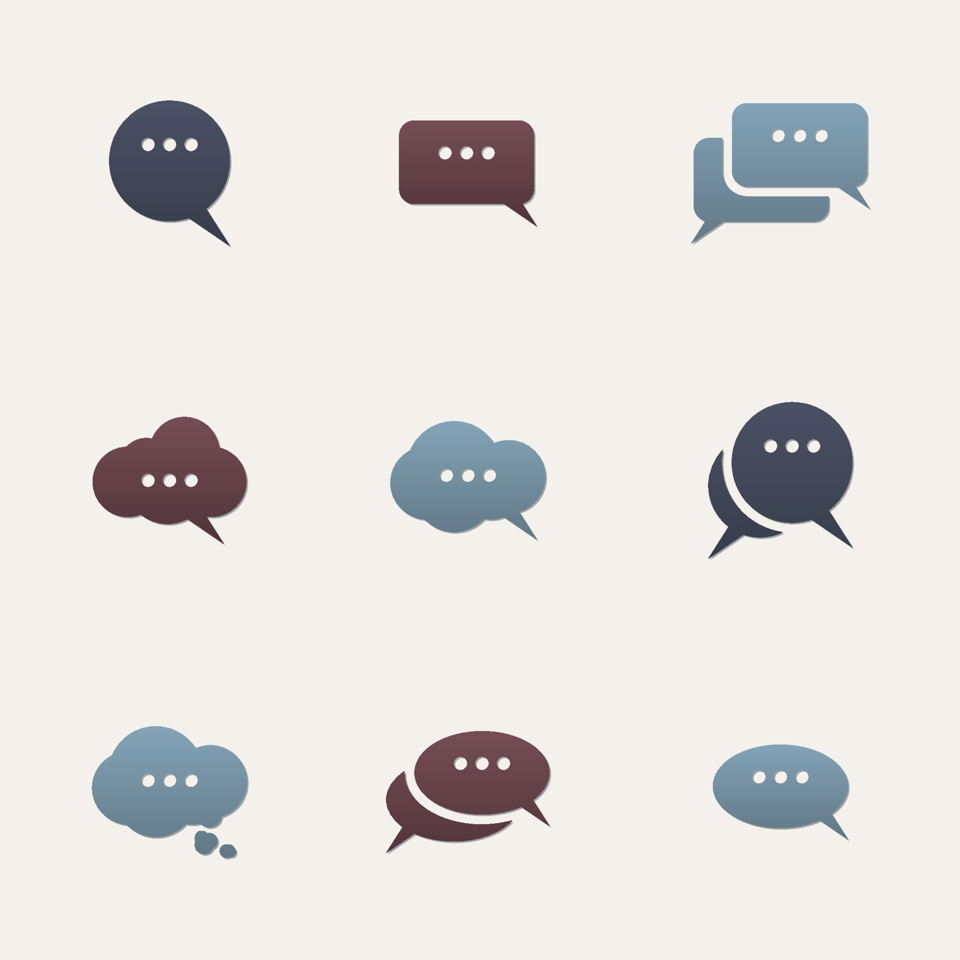 Set of isolated icons on a theme speech bubbles 17533693 Vector Art at ...