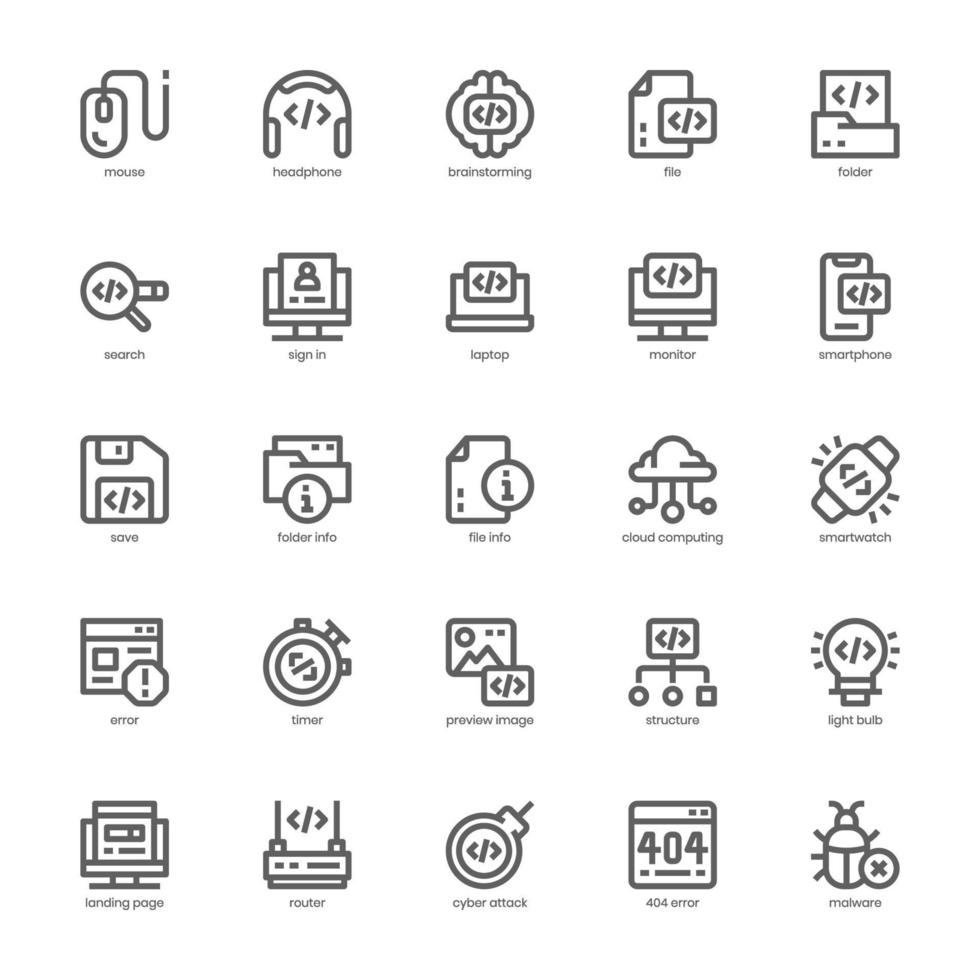 Programming icon pack for your website, mobile, presentation, and logo ...