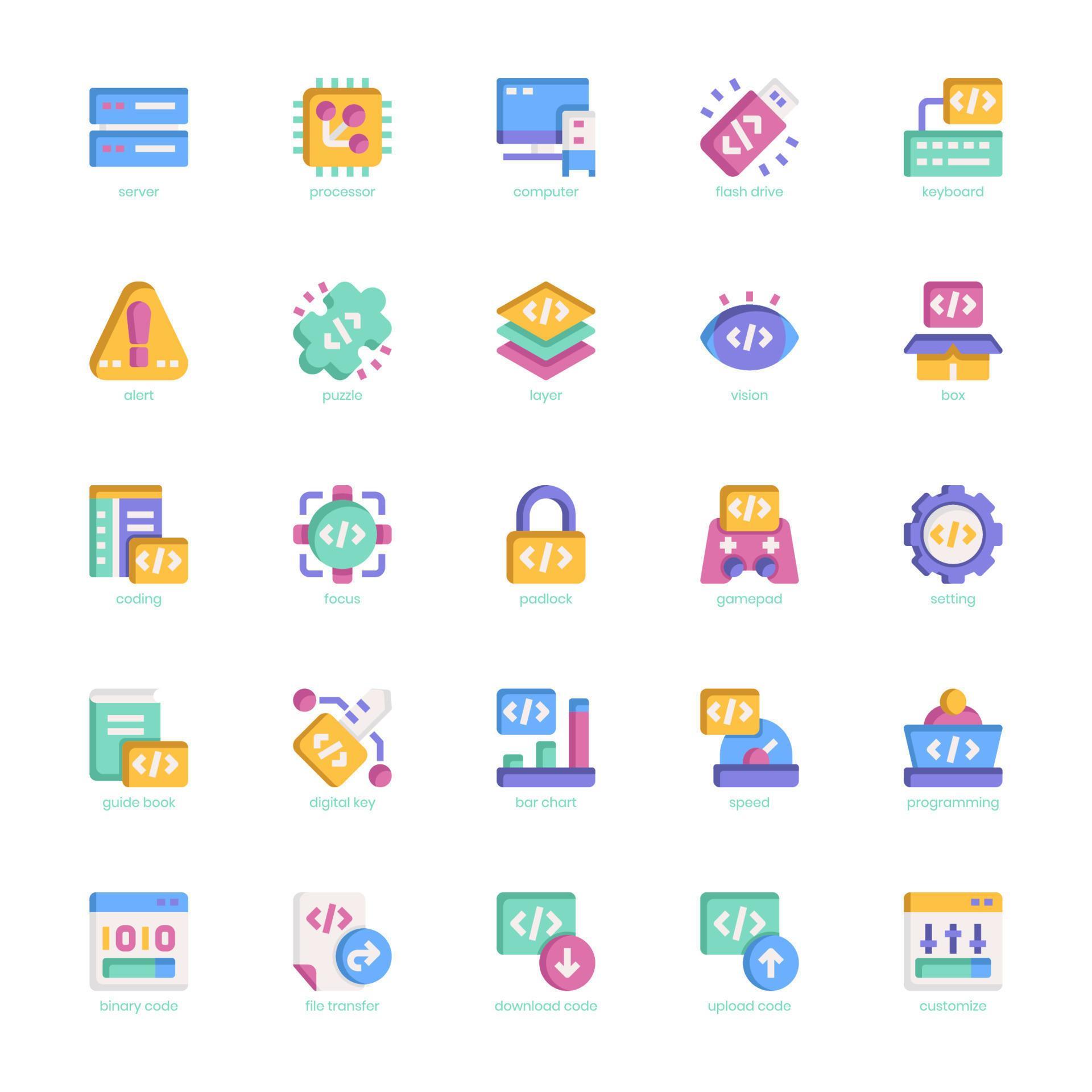 Programming icon pack for your website, mobile, presentation, and logo ...