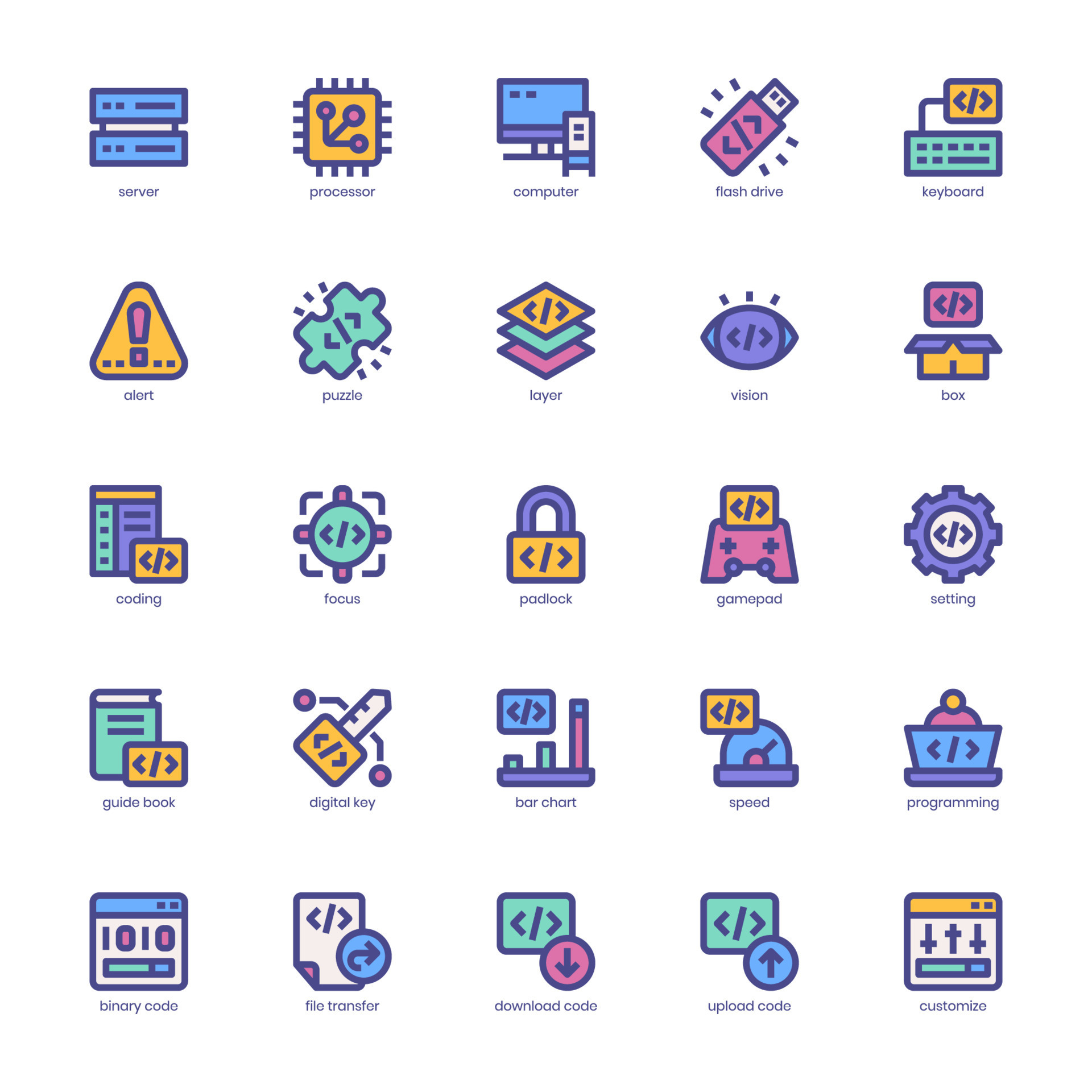 Programming Icon Pack For Your Website Mobile Presentation And Logo