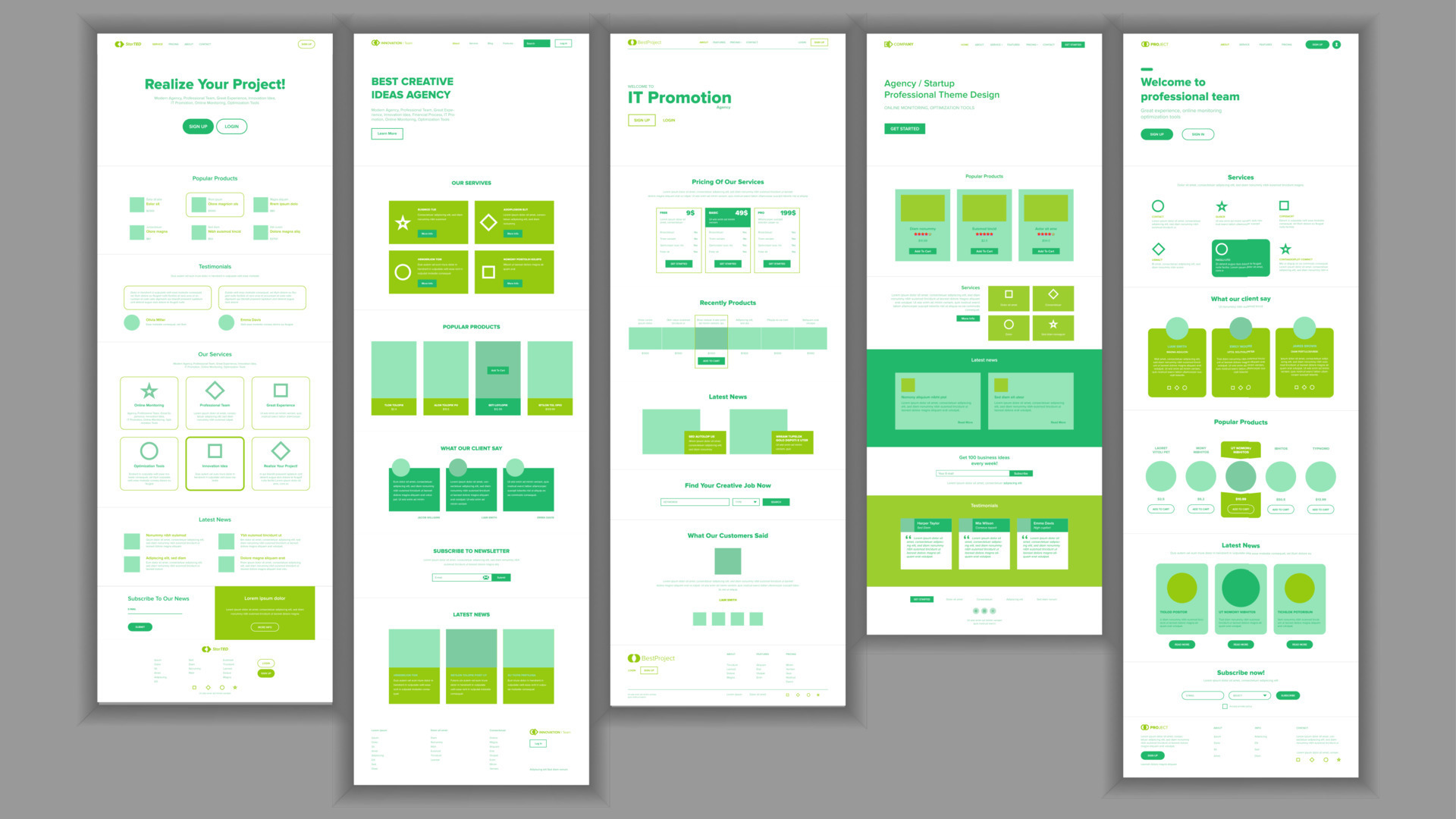 Website Template Vector. Page Business Interface. Landing Web Page. Responsive Ux Design ...