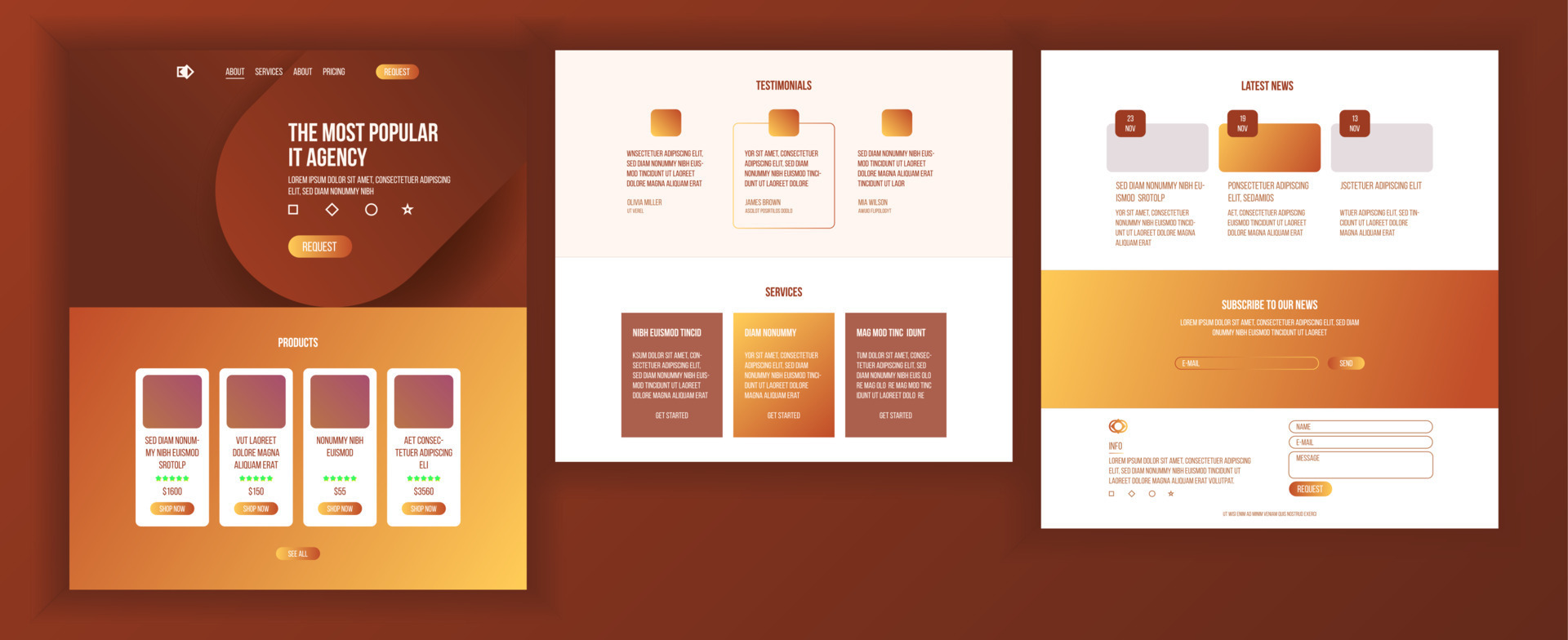 Main Web Page Design Vector. Website Business Concept. Shopping Online ...