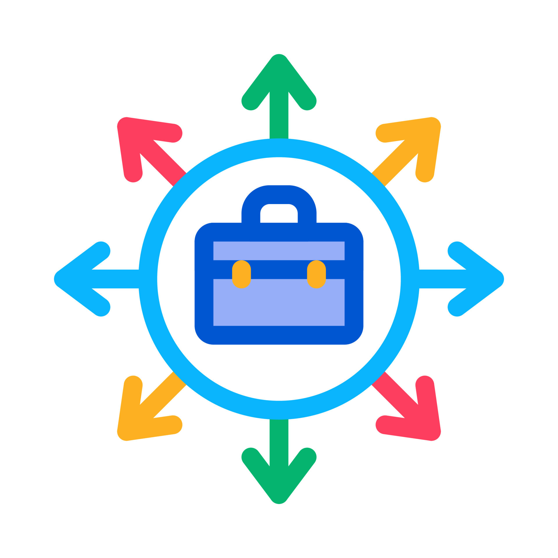 Case And Arrows Different Directions Icon Vector Outline Illustration 17542658 Vector Art At