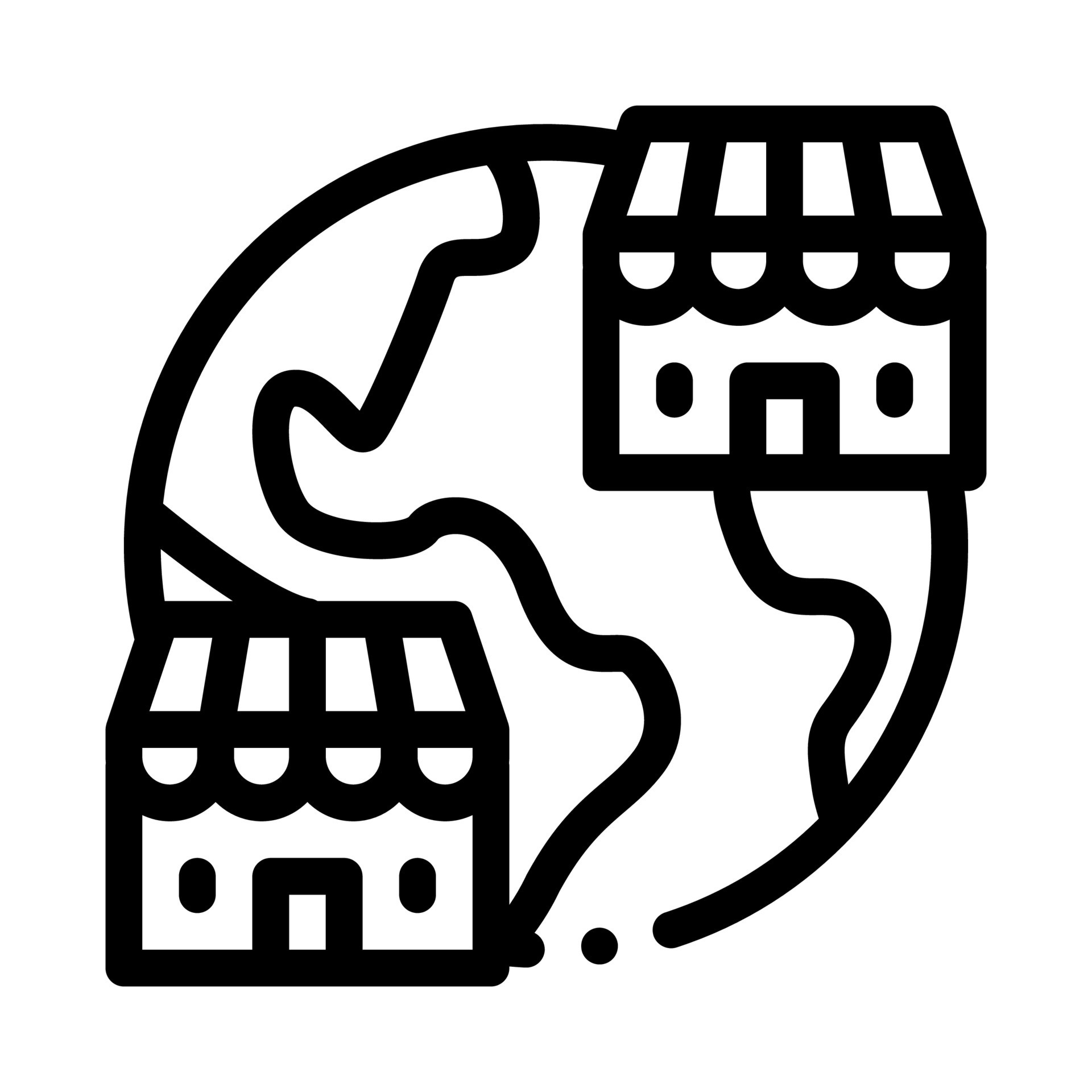 franchise world location icon vector outline illustration 17542736 ...