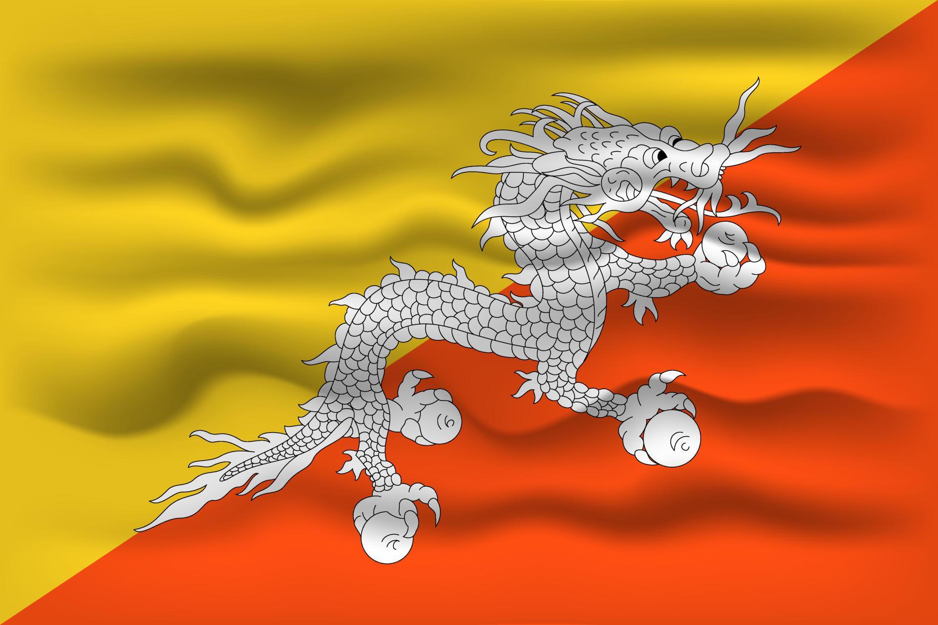 Waving flag of the country Bhutan. Vector illustration. 17544574 Vector ...