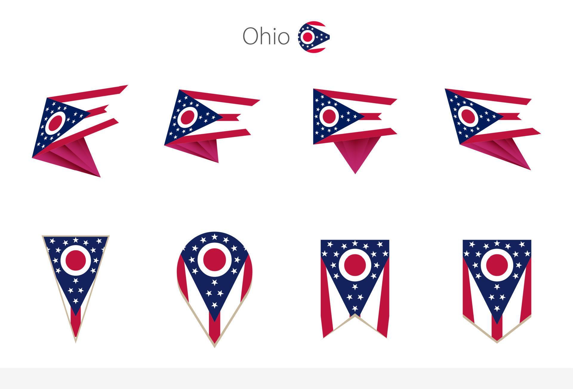 Ohio US State flag collection, eight versions of Ohio vector flags. 17544993 Vector Art at Vecteezy