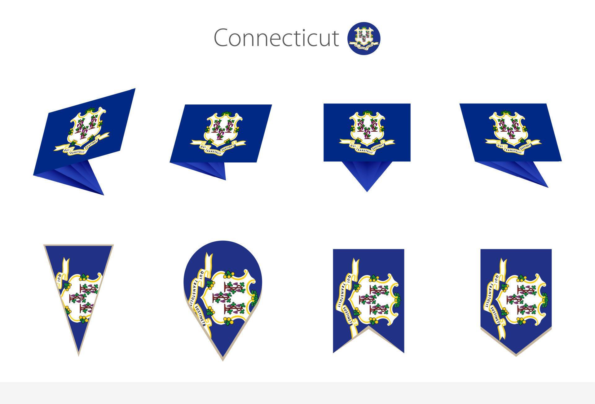 Connecticut US State flag collection, eight versions of Connecticut vector flags. 17545142 ...