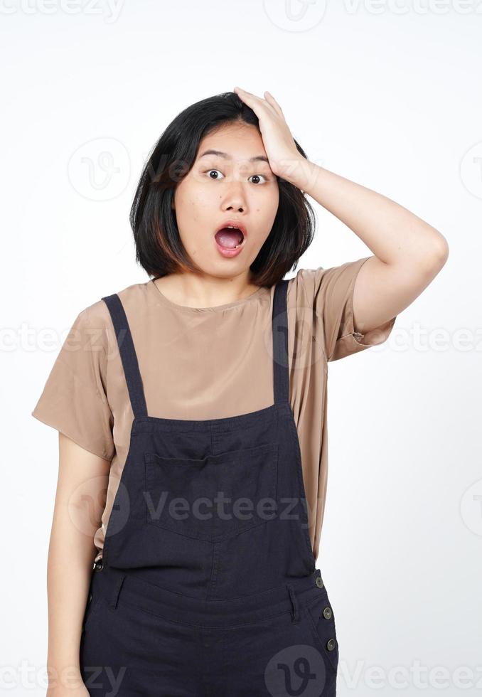 Forget something gesture of Beautiful Asian Woman Isolated On White ...