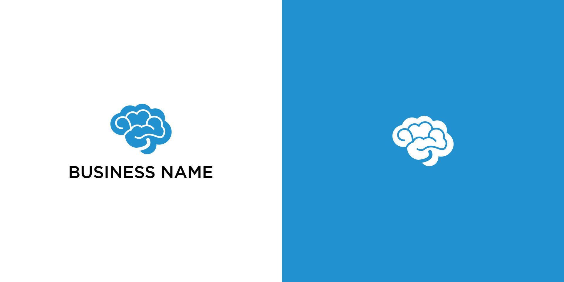 Brain Logo silhouette design vector template. Think idea concept ...
