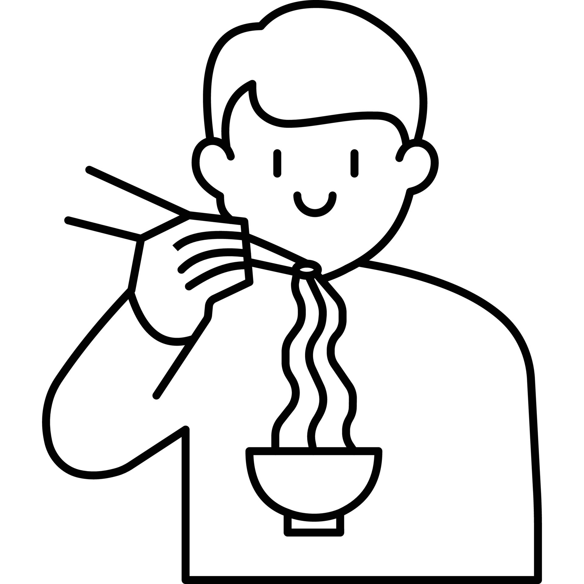 Eating Noodles Which Can Easily Edit Or Modify 17546410 Vector Art At Vecteezy