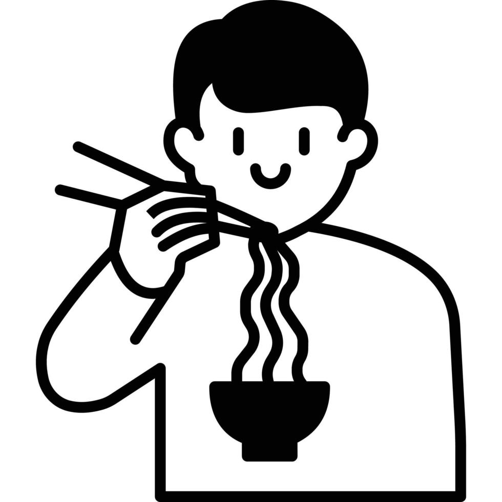Eating Noodles Which Can Easily Edit Or Modify 17546417 Vector Art At Vecteezy
