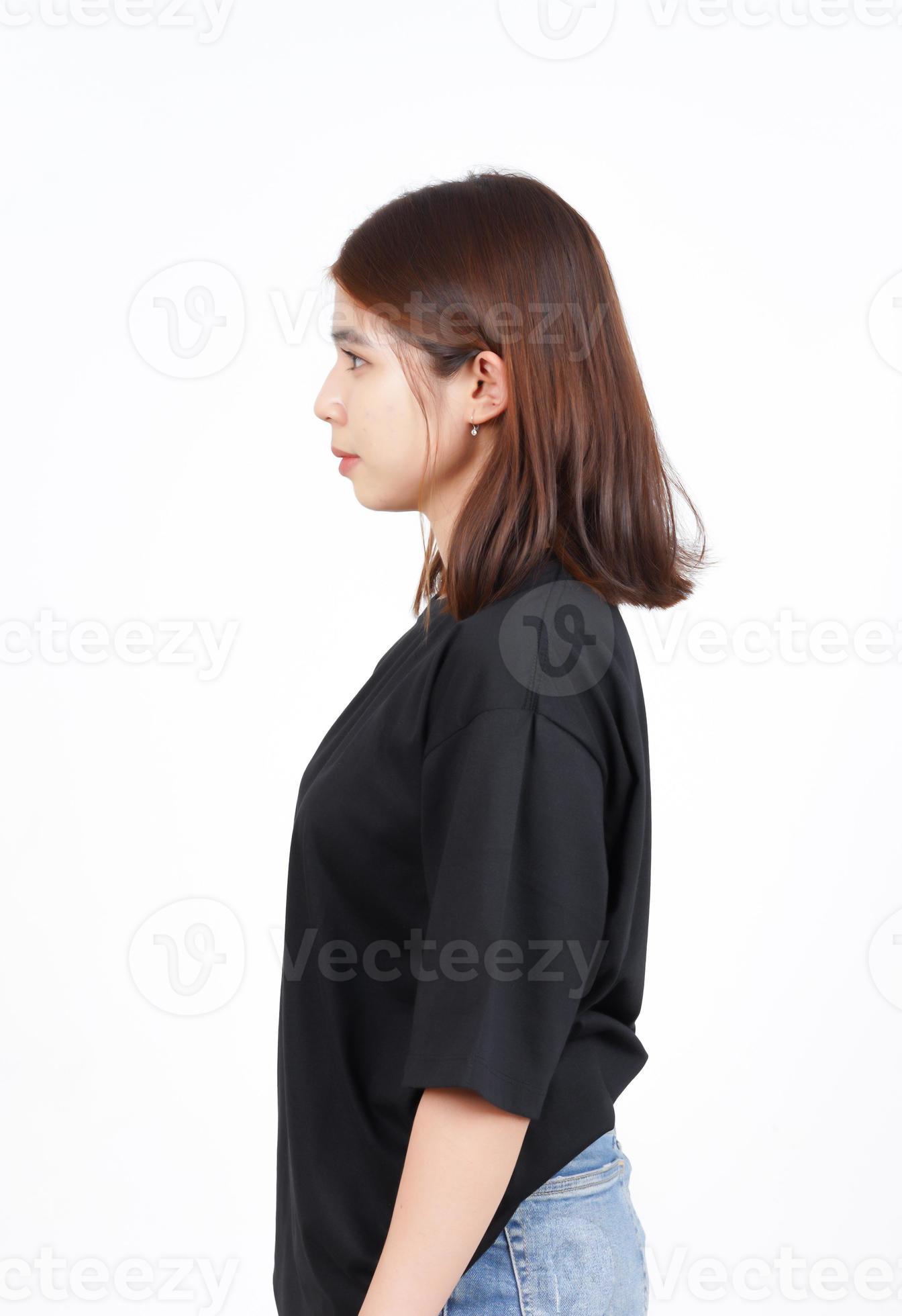 Smile And Side View Standing Of Beautiful Asian Woman Isolated On White Background 17547116