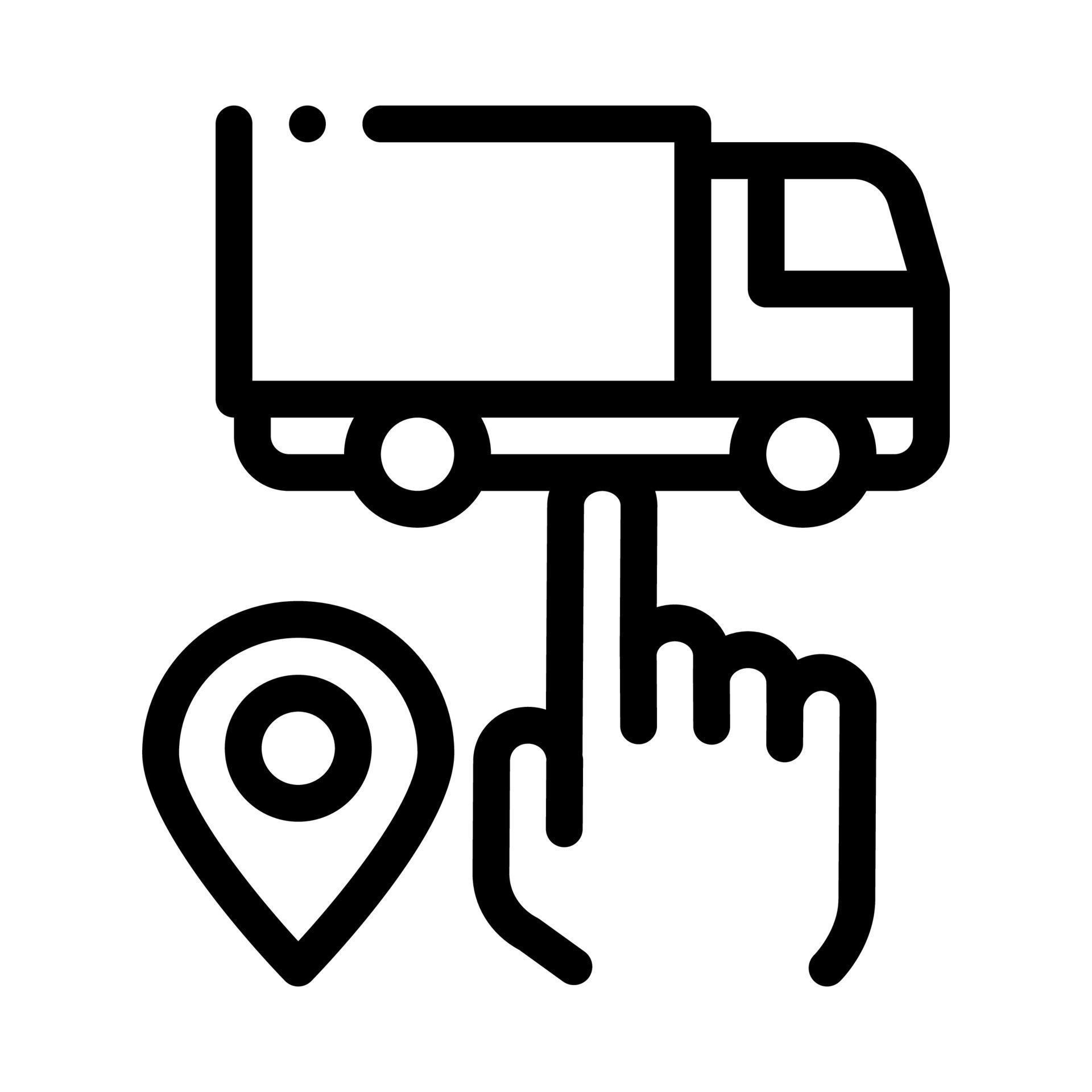 Truck Geolocation Selection Icon Vector Outline Illustration 17548176