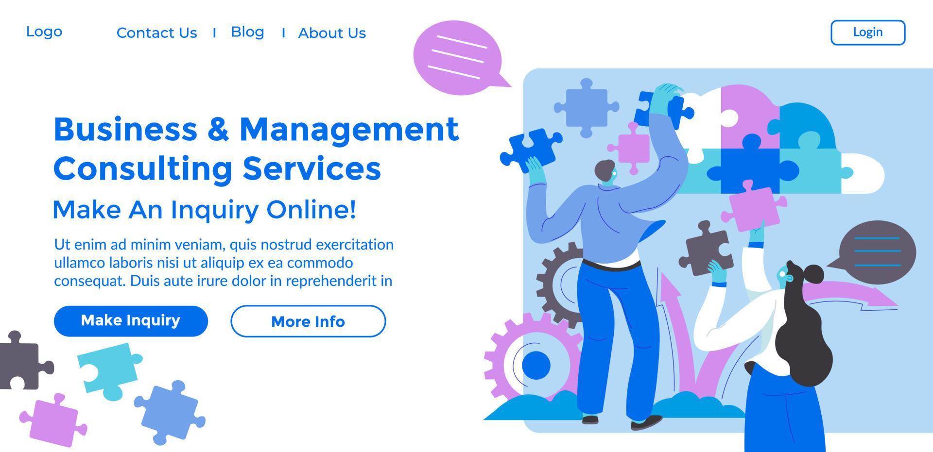 Business and management consulting services web 17549369 Vector Art at ...