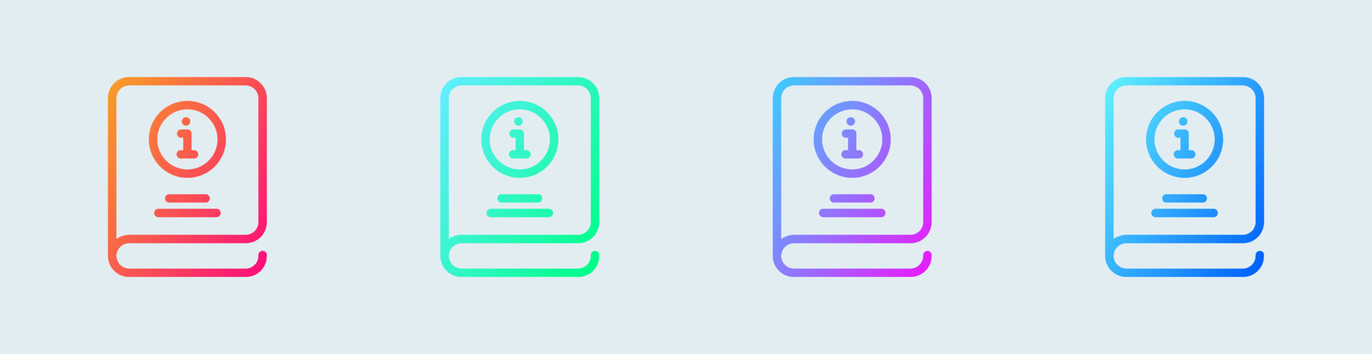 Guide Line Icon In Gradient Colors User Manual Signs Vector