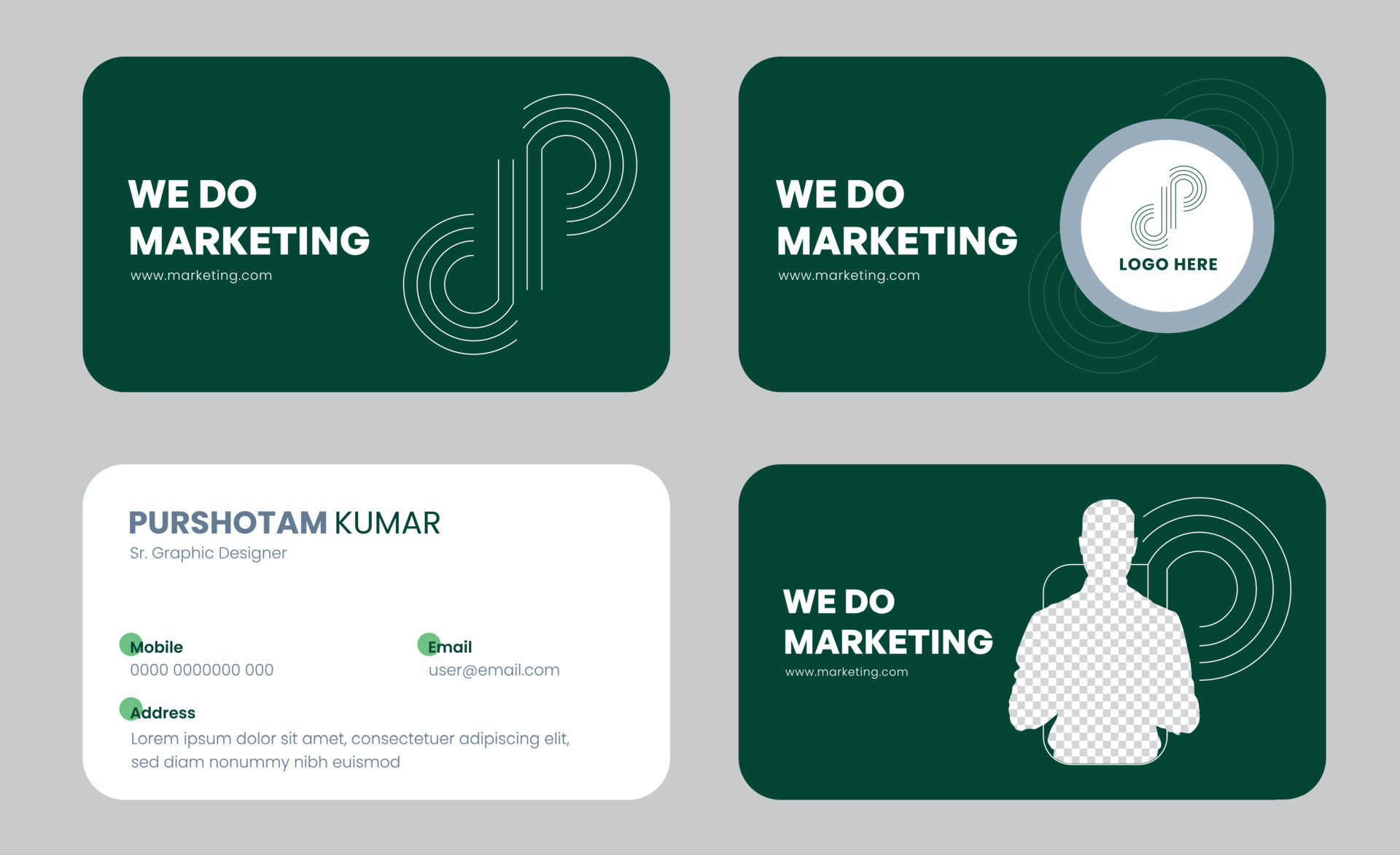 Green Vising Card For Marketing 17551214 Vector Art at Vecteezy