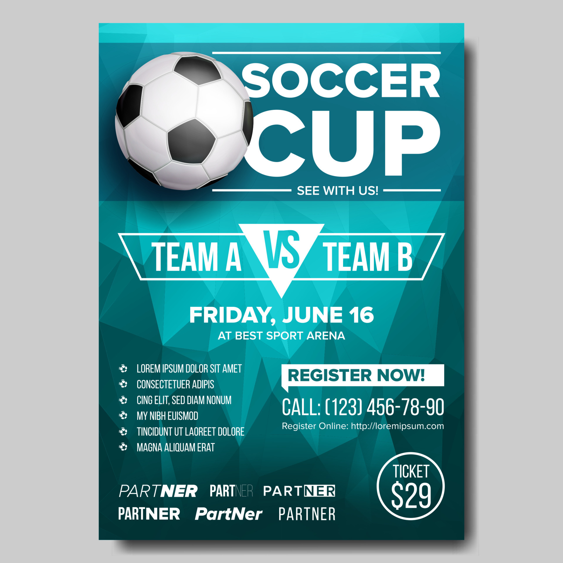 Soccer Poster Vector Football Ball Design For Sport Bar Promotion soccer-poster-vector-football-ball-design-for-sport-bar-promotion