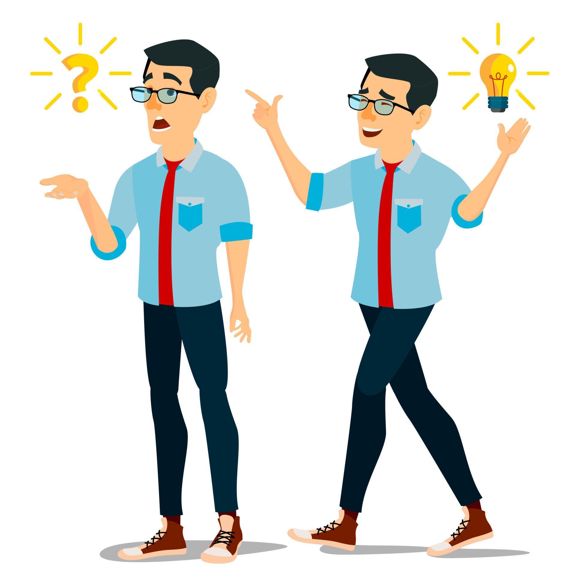 Problem Concept Vector. Thinking Man. Problem Solving. Question Mark ...