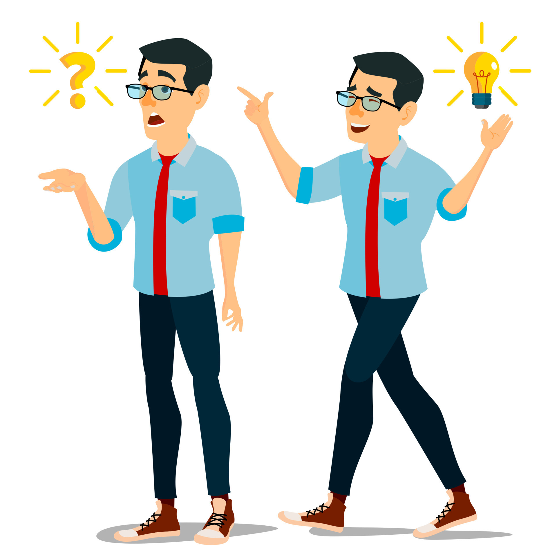 Problem Concept Vector. Thinking Man. Problem Solving. Question Mark ...