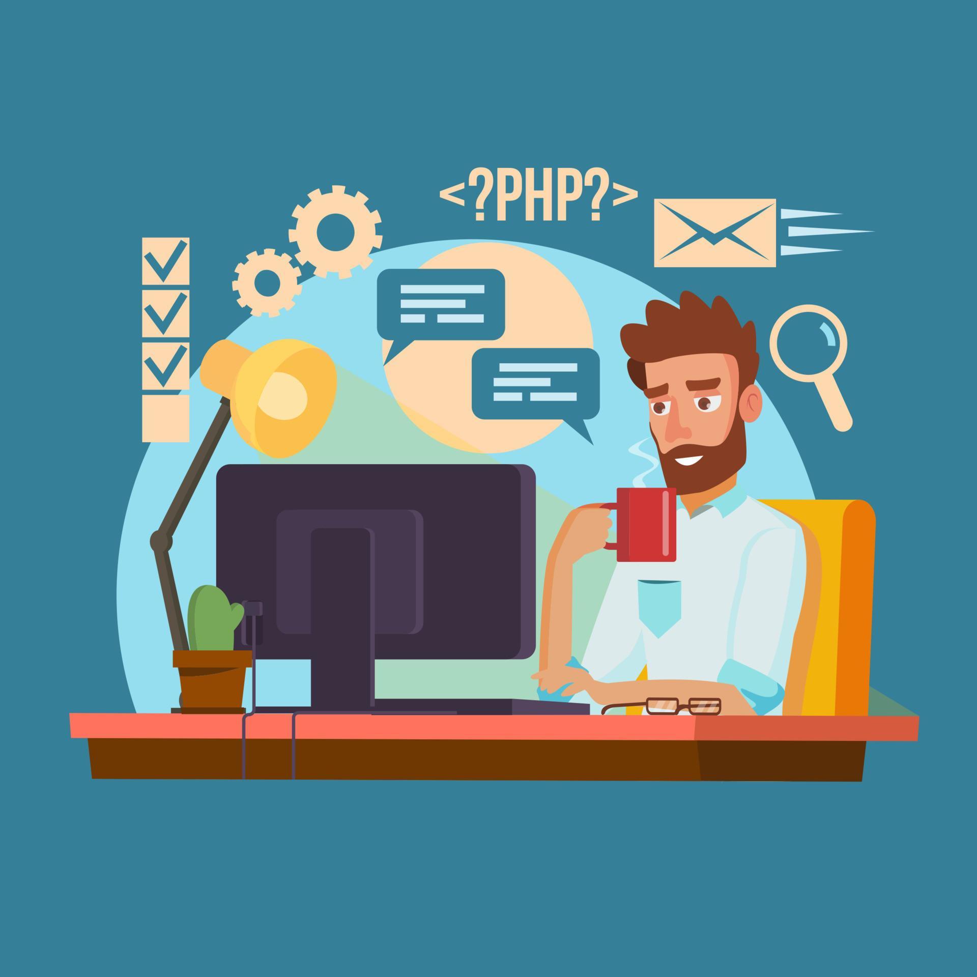 Programmer Man Vector Classic Professional Programmer Man Coding Software Programmer Typing