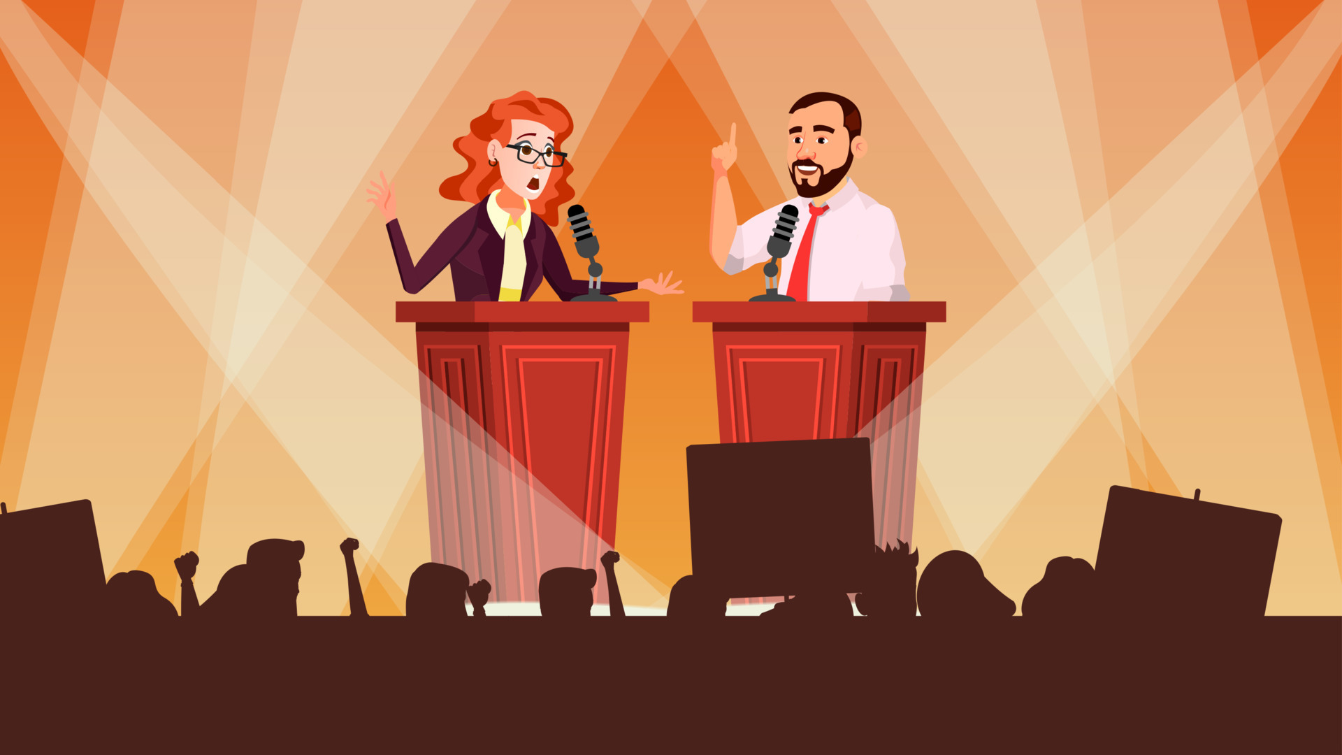 Political Meeting Vector Debates Concept Leading Presentation