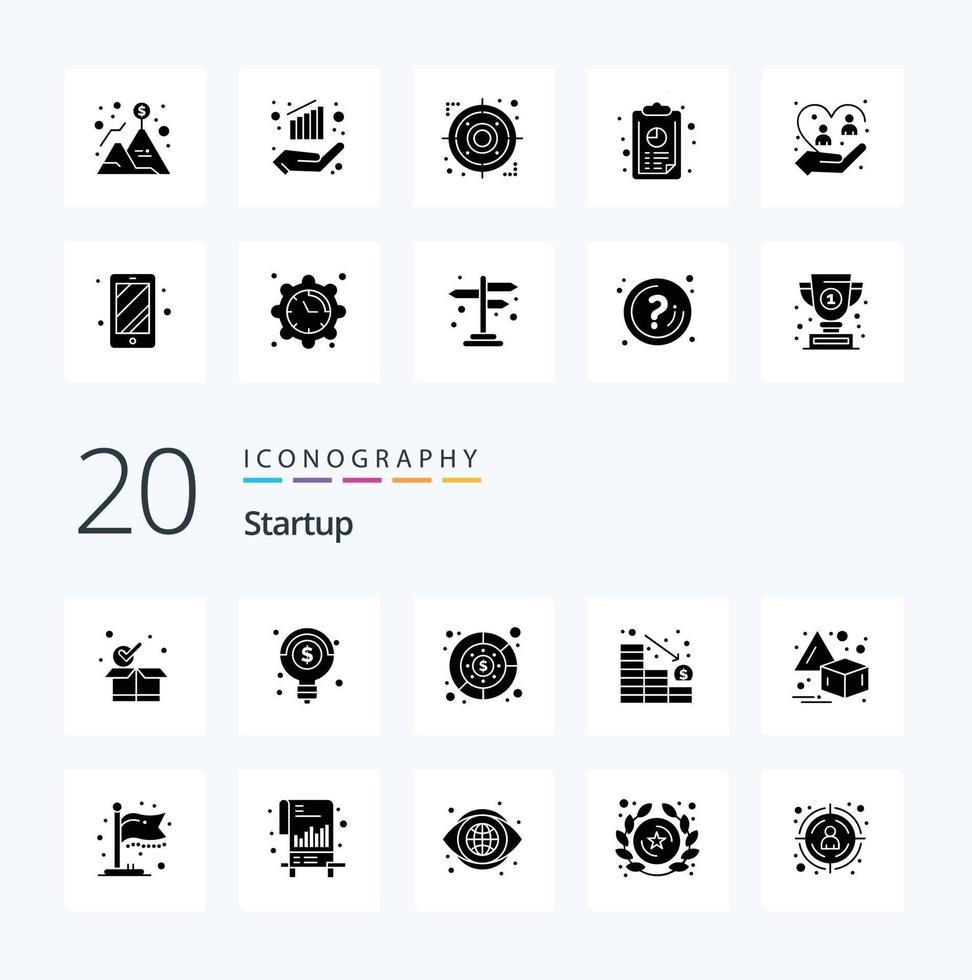 20 Startup Solid Glyph icon Pack like transform flip graph down ...