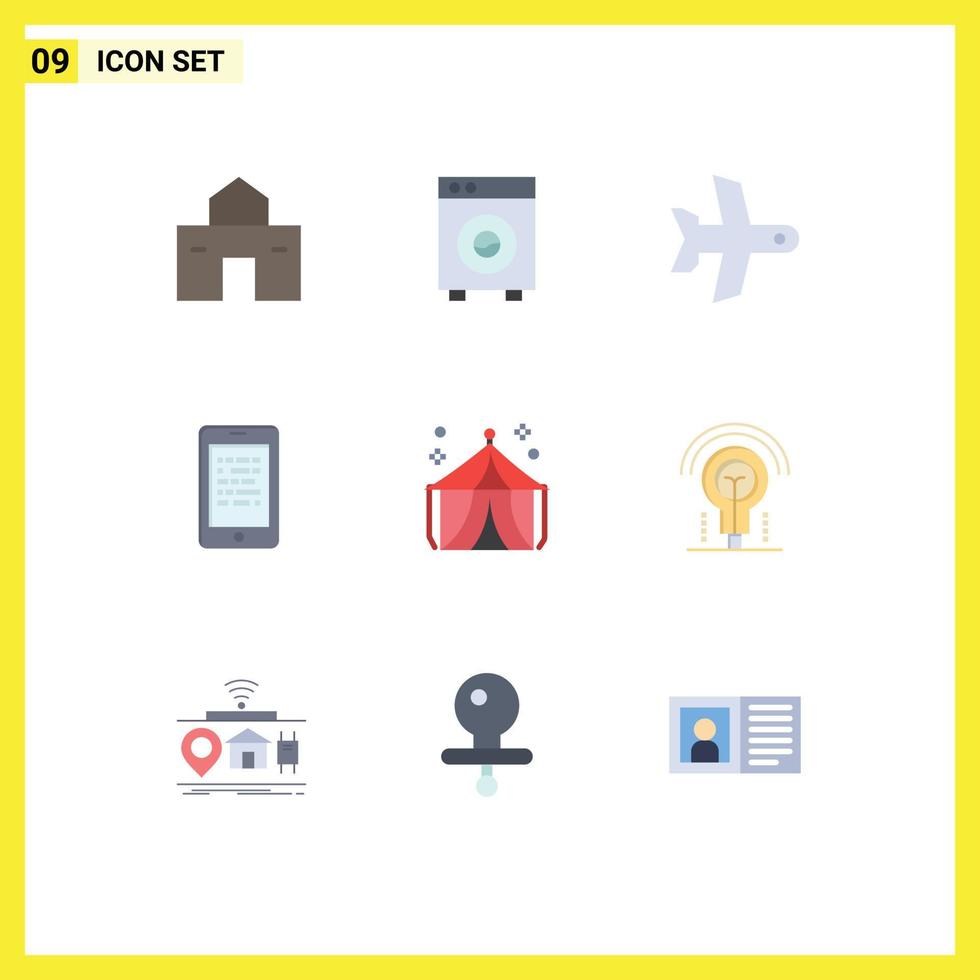 Mobile Interface Flat Color Set Of 9 Pictograms Of Secure Read