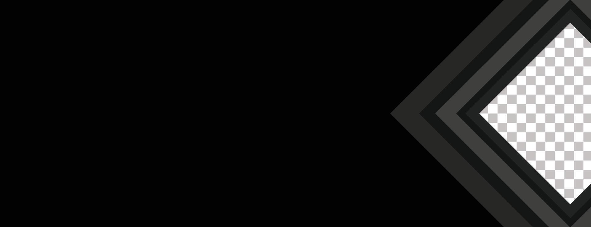 Black Banner. Abstract Black Background Design. Backdrop Vector Header ...