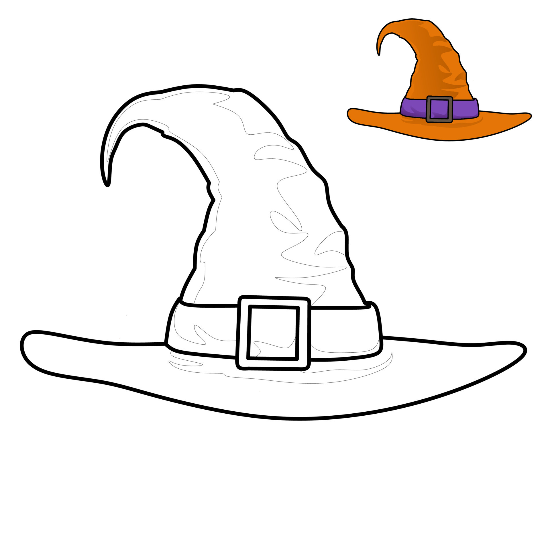 imagen vectorial de sombrero de bruja para colorear libro 17554575 ...