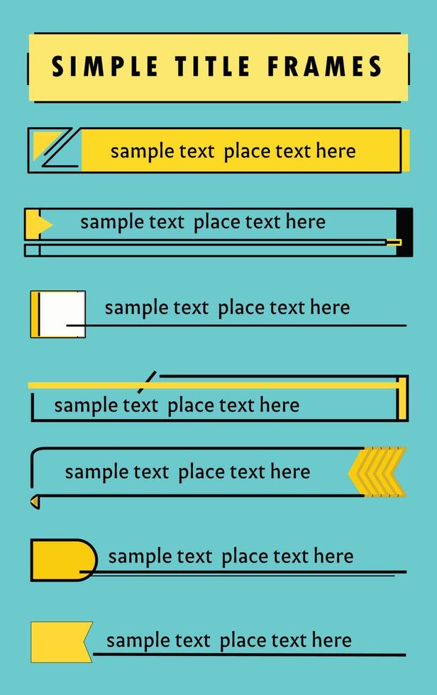 conjunto de diseño de título conjunto de marco de encabezado simple ...