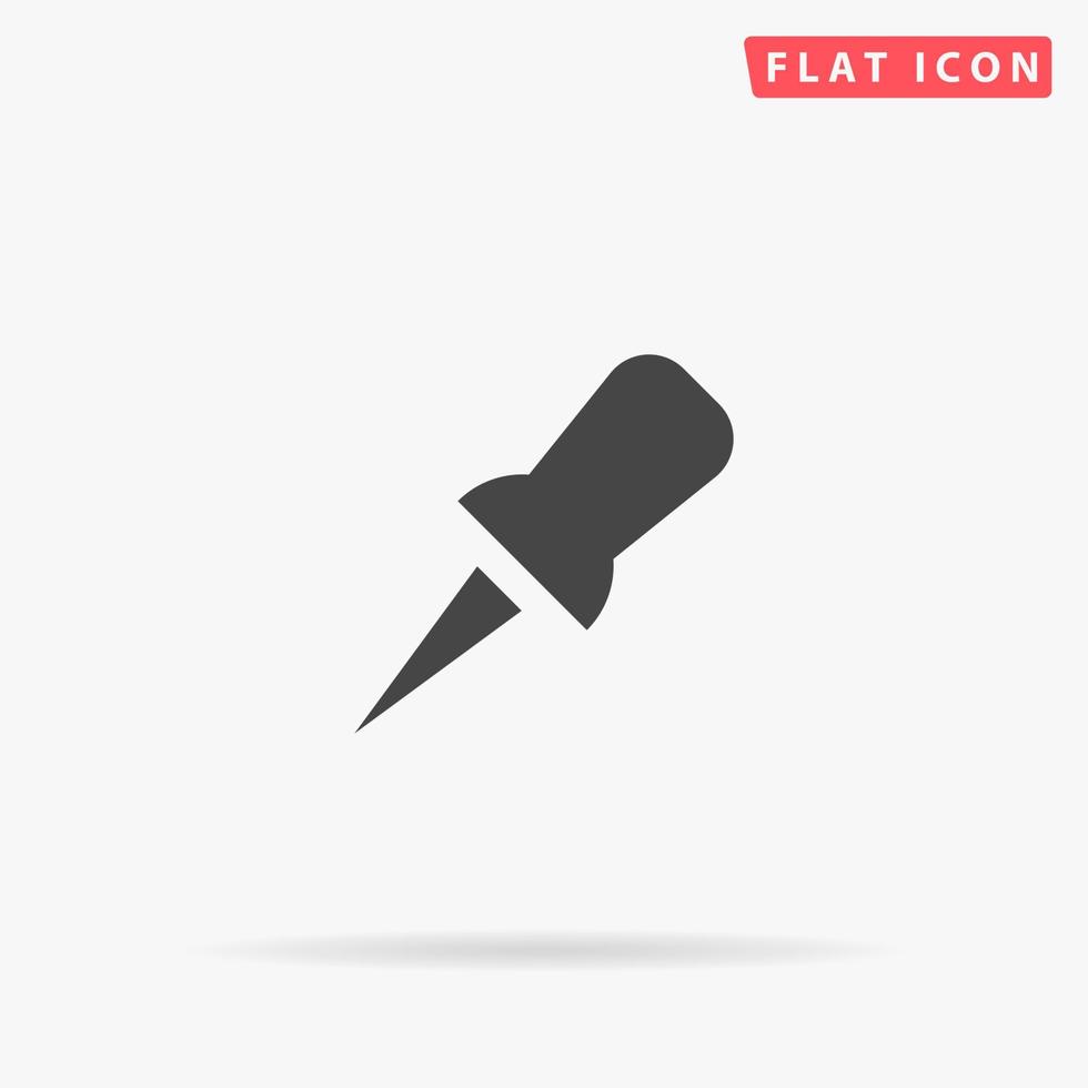 Push Pin flat vector icon. Hand drawn style design illustrations ... Push Pin flat vector icon. Hand drawn style design illustrations ...