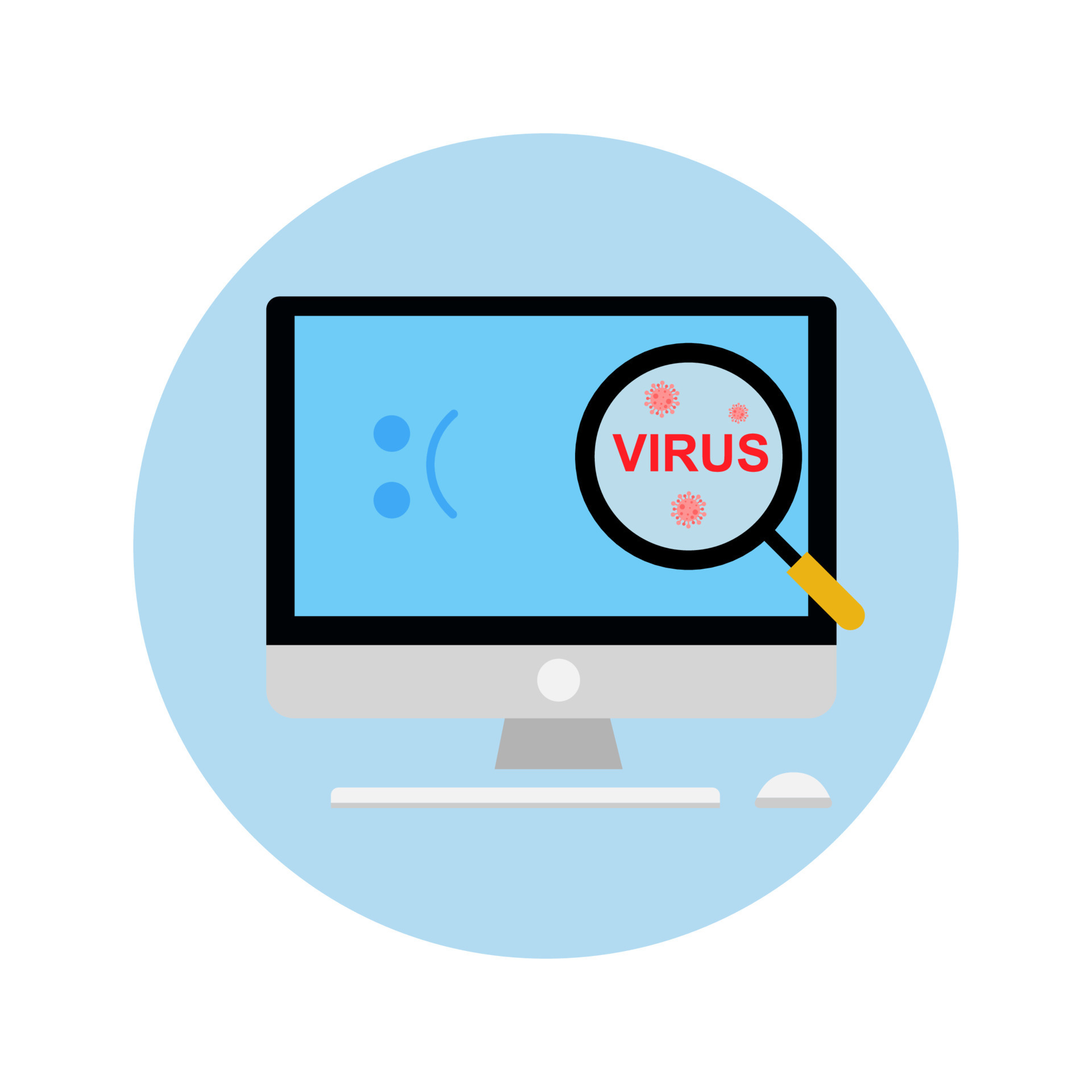 Concept Of Cybercrime Computer Threat Protection Scanning For Viruses