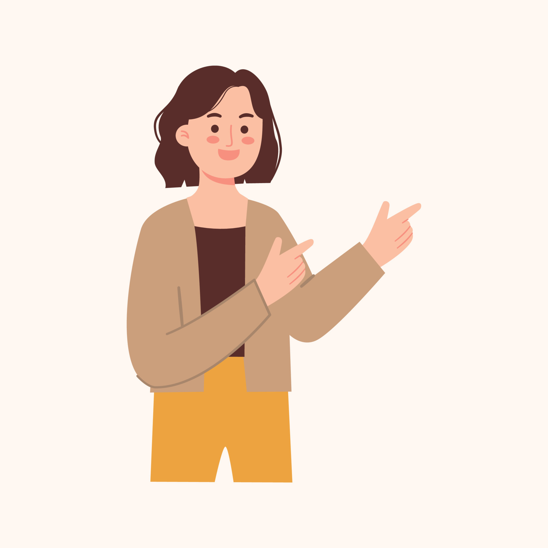 woman with Pointing finger 17557339 Vector Art at Vecteezy