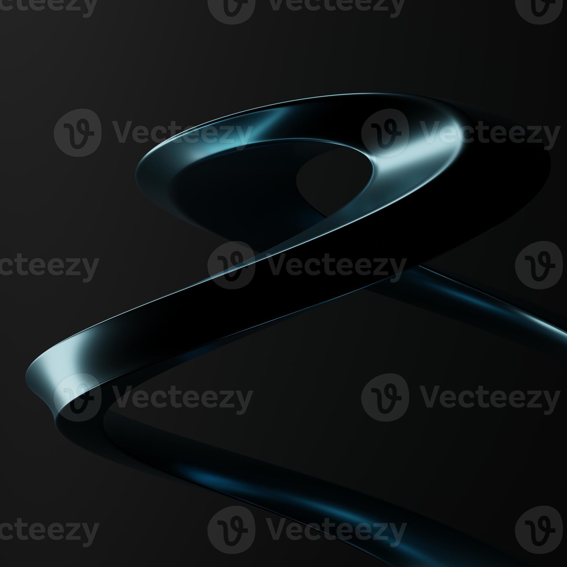 3D rendering Abstract geometry dynamic object with dark background ...