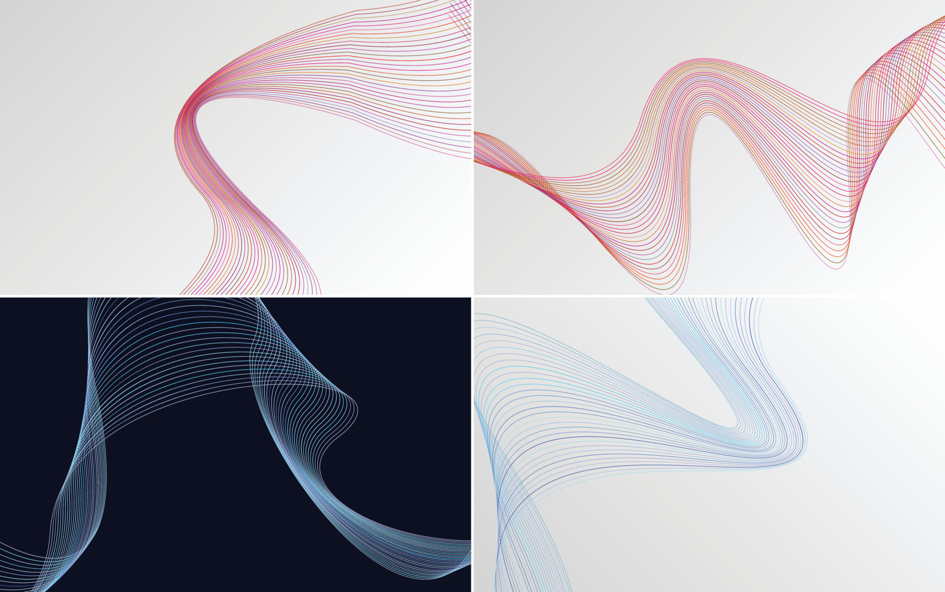 Collection of geometric minimal lines pattern set 17567520 Vector Art ...