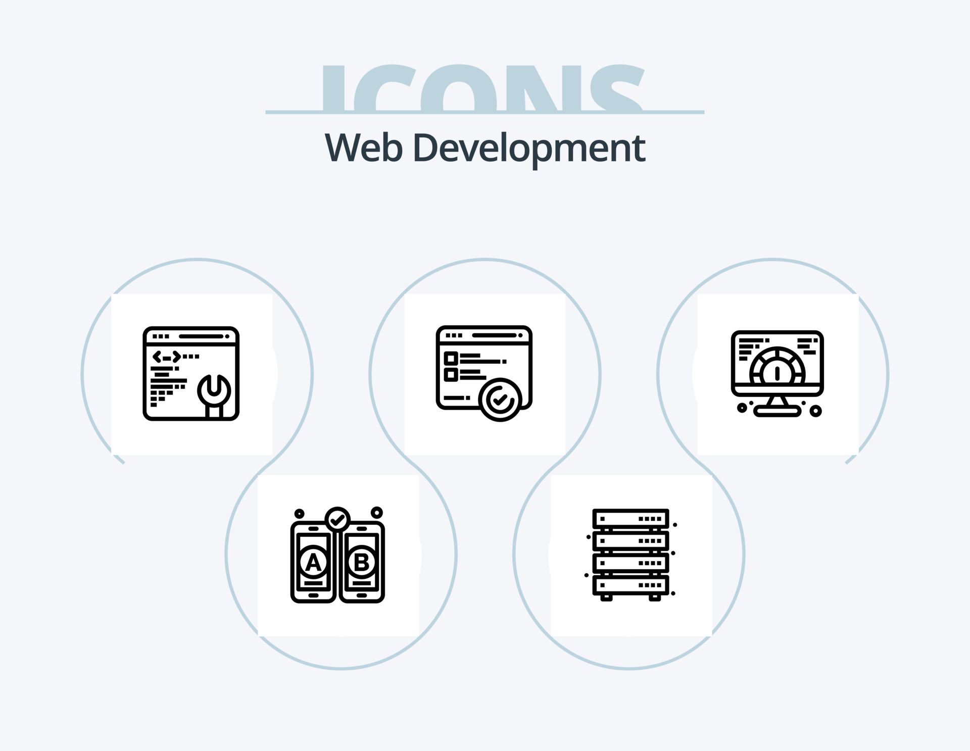 Web Development Line Icon Pack 5 Icon Design. . testing. web. speed ...