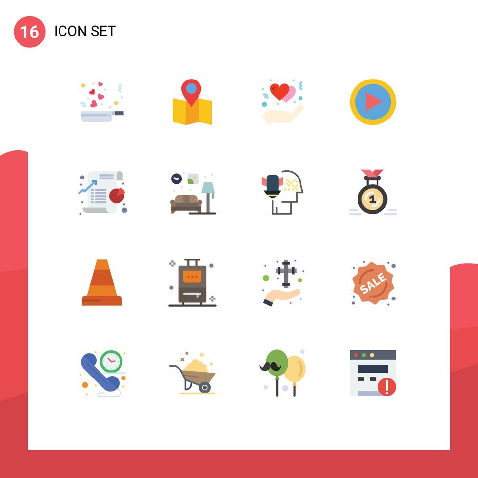 16 Universal Flat Colors Set For Web And Mobile Applications Graph Business Gesture User