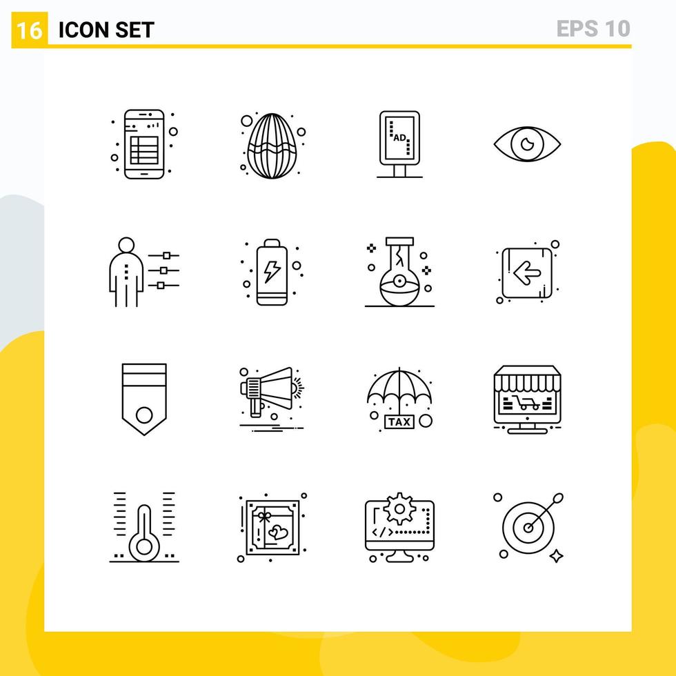 16 User Interface Outline Pack Of Modern Signs And Symbols Of Mobile Design Decoration Basic
