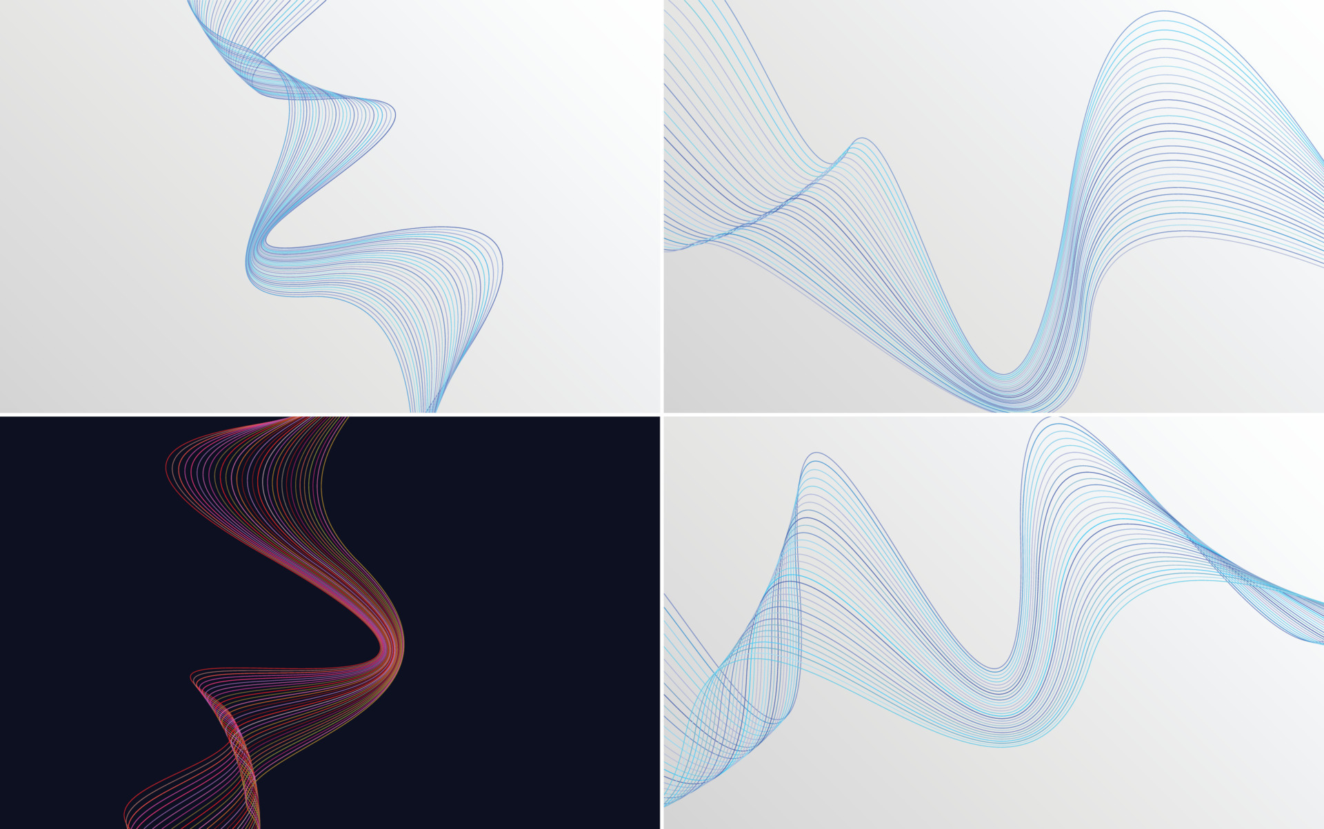 Modern Wave Curve Abstract Vector Background Pack For A Unique And Creative Design 17571845
