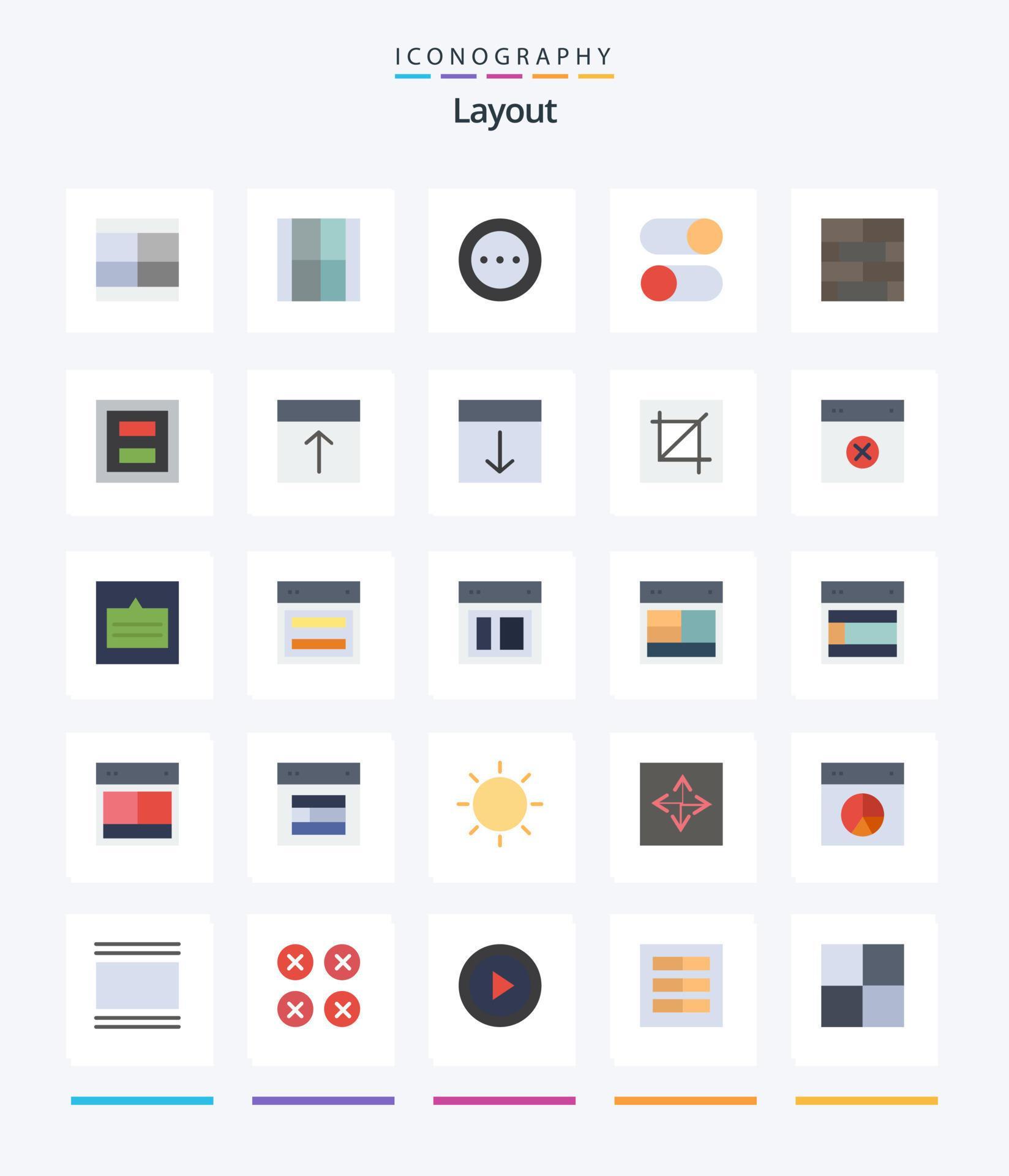 Creative Layout 25 Flat Icon Pack Such As Layout Bricks Layout Order Settings Loading