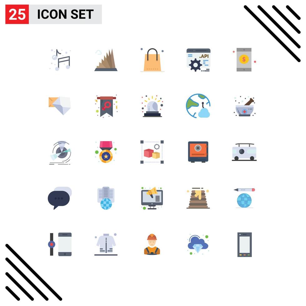 Set of 25 Modern UI Icons Symbols Signs for mobile api concept martyrs api holiday Editable ...