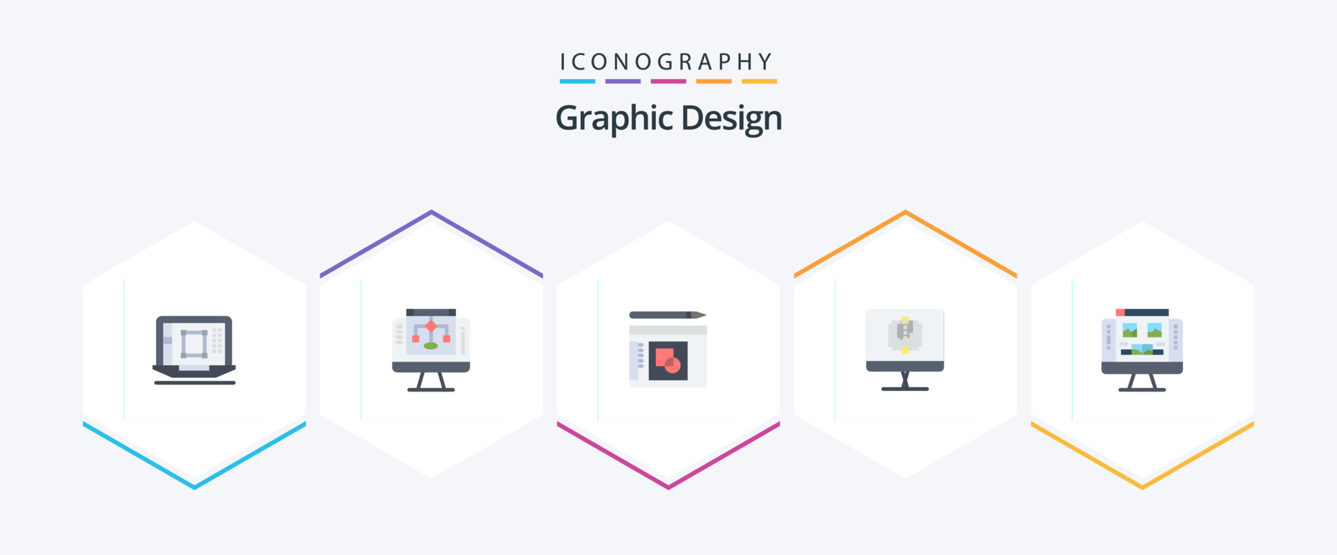 Graphic Design 25 Flat icon pack including increase. designing tool ...