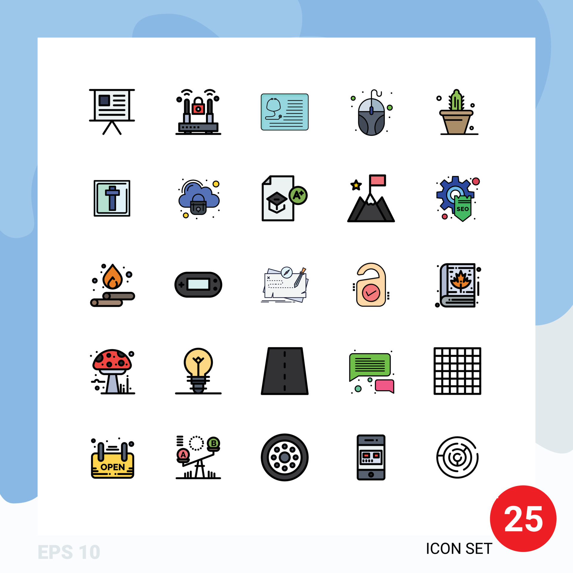 Set Of 25 Modern Ui Icons Symbols Signs For Mouse Data Protection Computing Healthcare Editable