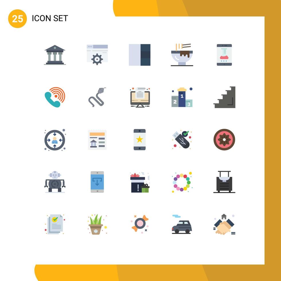 User Interface Pack Of 25 Basic Flat Colors Of Online Laboratory Lab App Grid Kitchen Fast Food