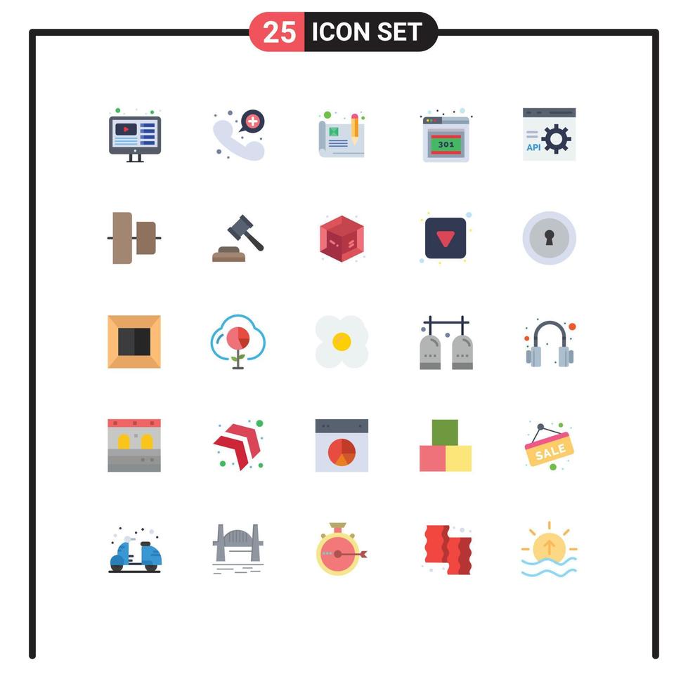 Pack Of 25 Creative Flat Colors Of Development Coding Prototype Browser