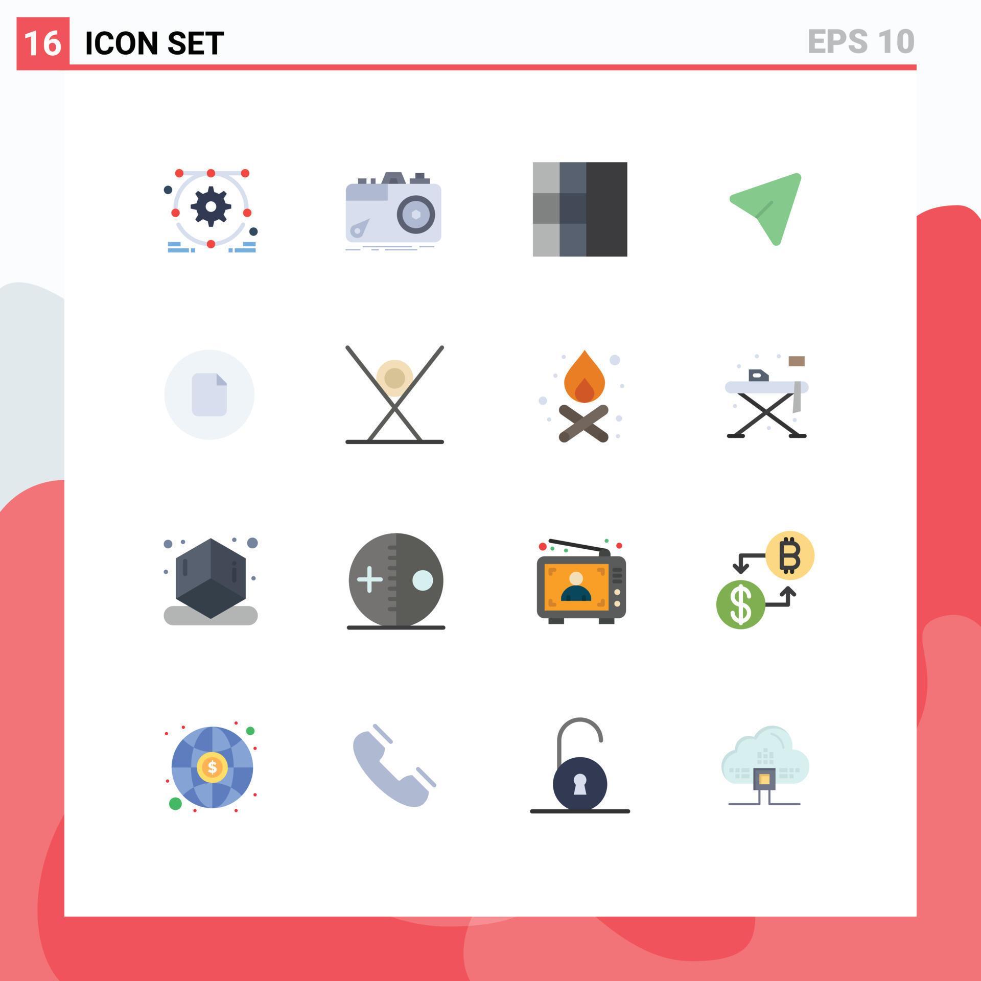 Stock Vector Icon Pack Of 16 Line Signs And Symbols For Ui File Grid Document Mouse Editable